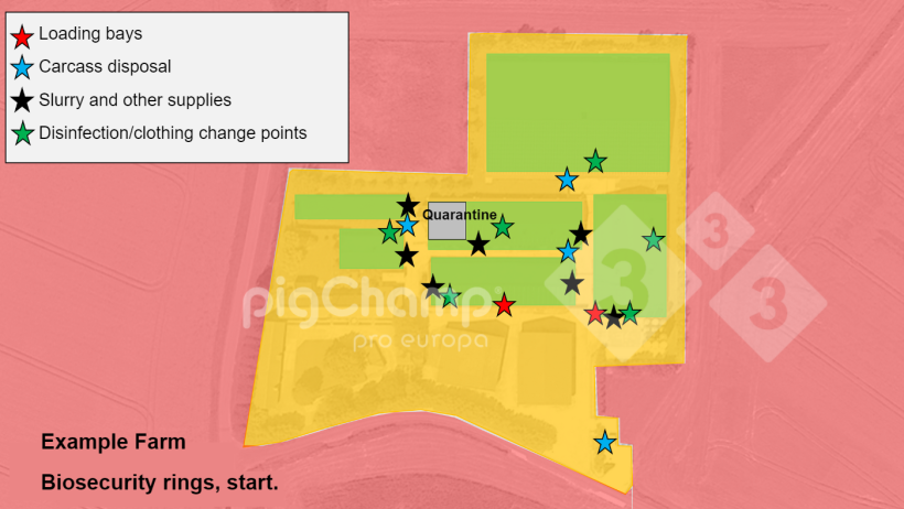 Defining and improving biosecurity rings on a real swine farm ...