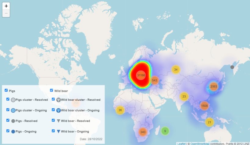 World map of African swine fever outbreaks - About 333 - pig333, pig to ...
